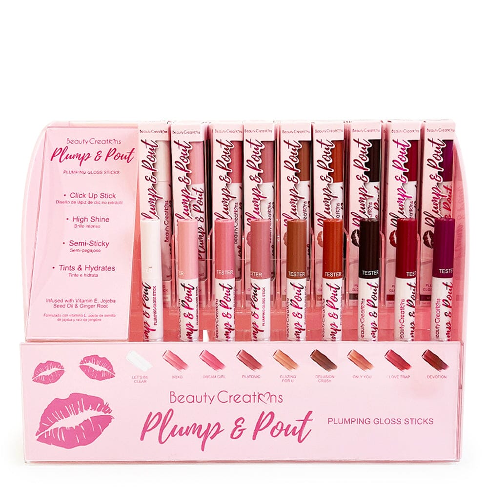Plum Pout Plumping Lip Gloss Stick 54PC Display Set 9 Free Testers 1 unit