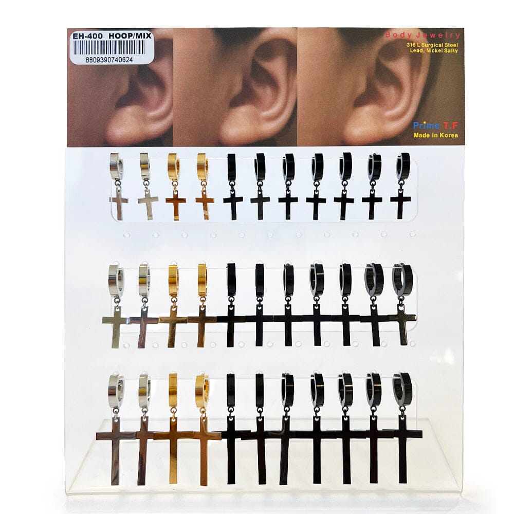 33 PC Cross Hoop Body Piercing (1 unit) – MyWholesaleFashion.com