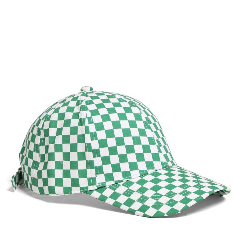 Checkered Baseball Cap 100% Cotton 531 Green (1 unit ...