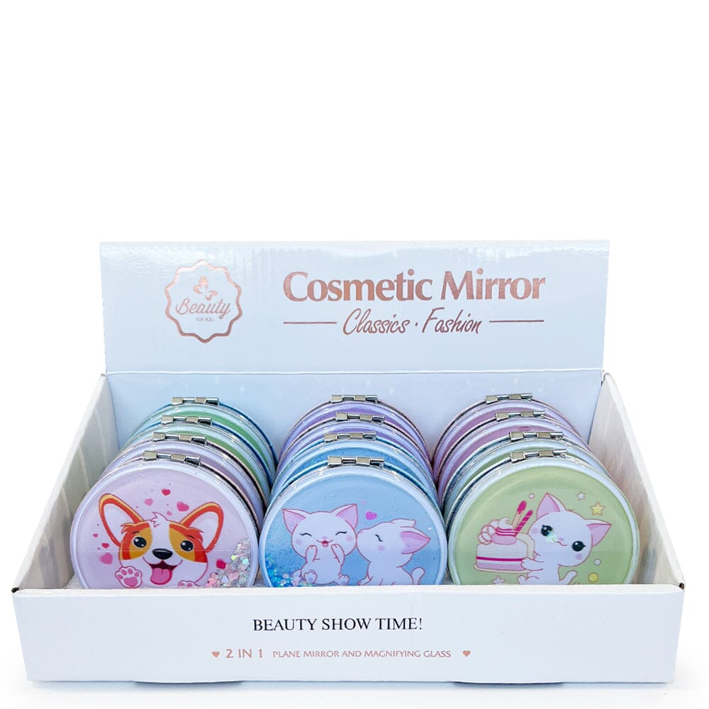 Cute Moving Glitter Compact Mirror 0505 (12 units) – MyWholesaleFashion.com