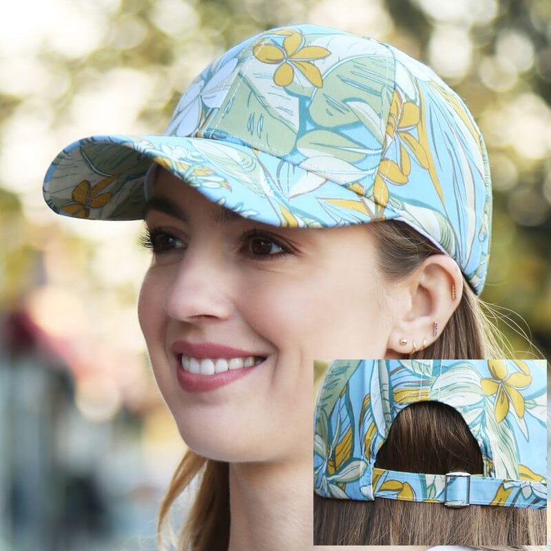 Floral Baseball Cap 100% Cotton 523 Blue (1 unit) – MyWholesaleFashion.com
