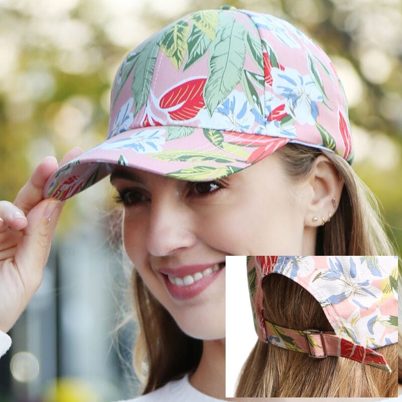 Floral Baseball Cap 100% Cotton 523 Pink (1 unit) – MyWholesaleFashion.com