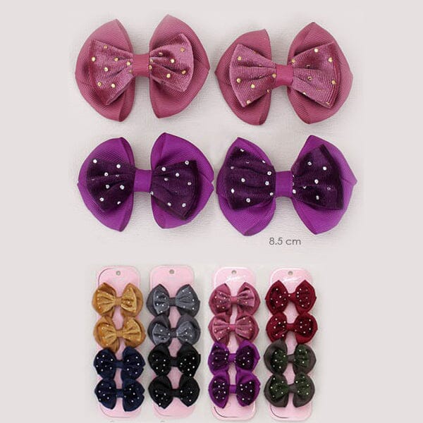 Polka Dot 4PC Hair Bow Set 8208 (12 units) – MyWholesaleFashion.com