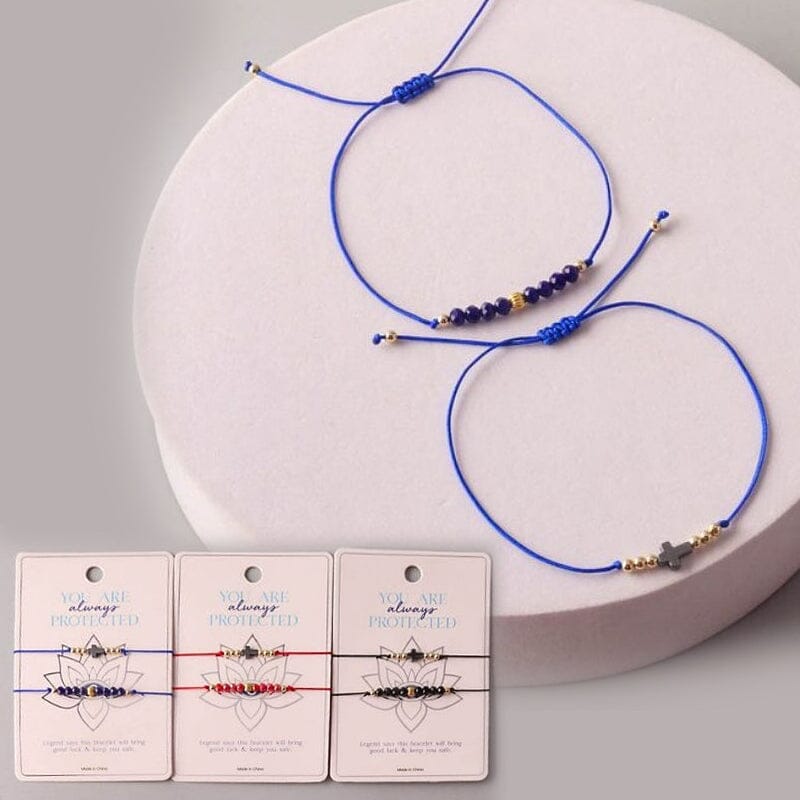 Cross Beaded String Bracelets Set 18158 (12 units) – MyWholesaleFashion.com