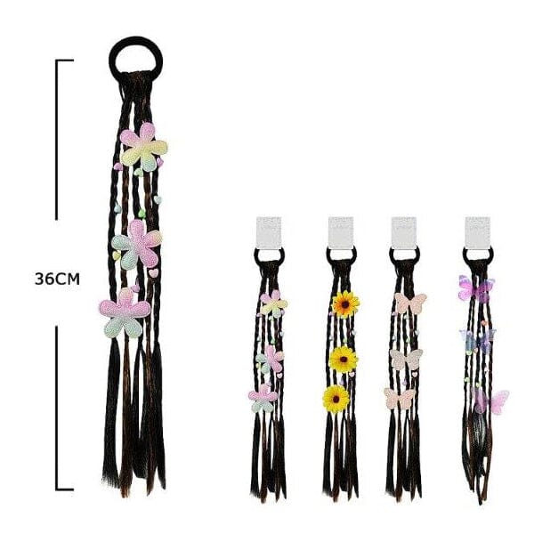 Braided Ponytail Extension With Flower 480M (12 units ...