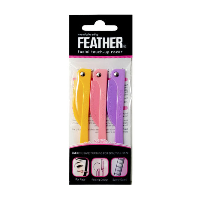 Feather 3PC Facial Touch-Up Razor Made In Japan(6 units ...
