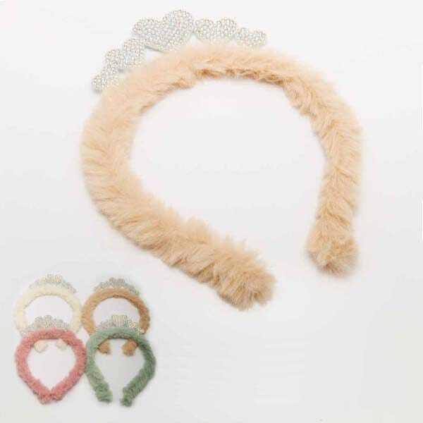 Kids Fuzzy Heart Tiara Headband 1165 (12 units) – MyWholesaleFashion.com