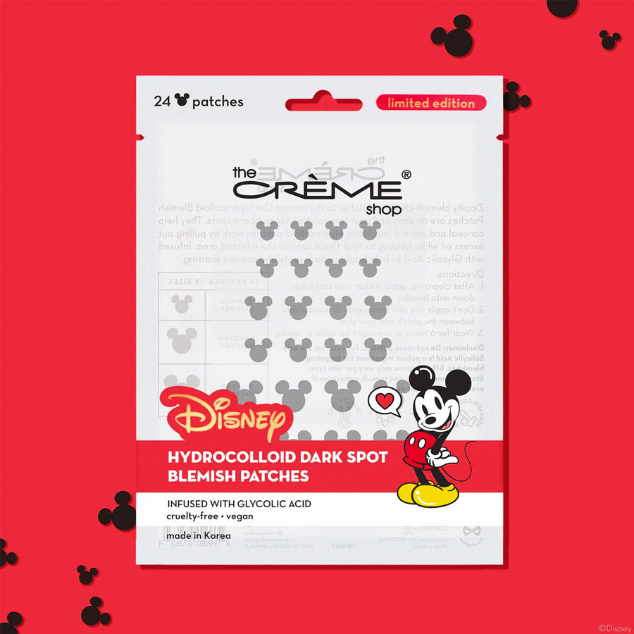 Mickey Mouse Hydrocolloid Acne 24 Patches | Infused with Glycolic Acid ...