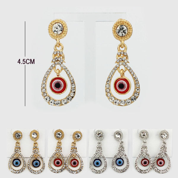 Rhinestone Evil Eye Earring 1134 (12 units) – MyWholesaleFashion.com